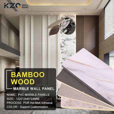 China Bamboo Wood Marble PVC Wall Panels Easy Insulation Board Bamboo Fiber Wall Panel for sale