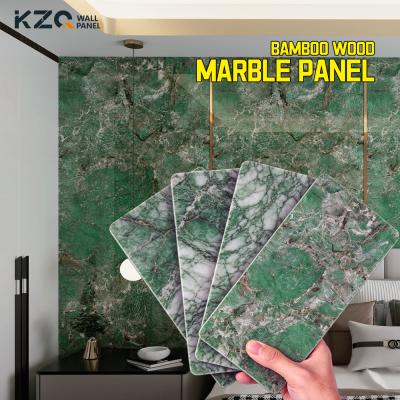 China Luxury Marble Wall Panel Bamboo Wood Co-Extruded Wood Veneer Bamboo Fiber Wall Panel for sale
