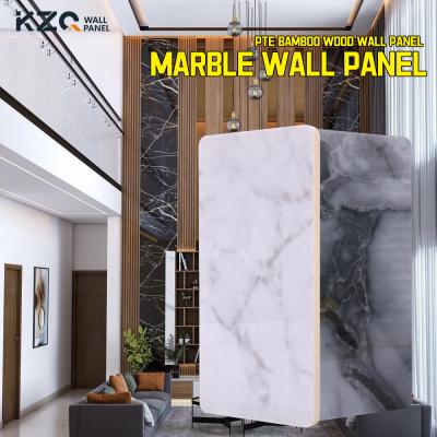 China 1220*2440mm Marble Wall Panel Waterproof Decoration Board Bamboo Fiber Wall Panel for sale