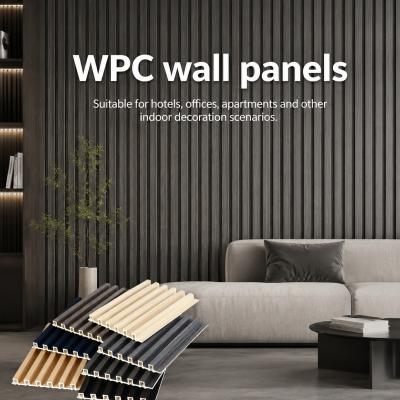 China Fluted Wall Panel Interior Decorative 3D Wpc Wall Panel For Hotel Villa Interior Design for sale