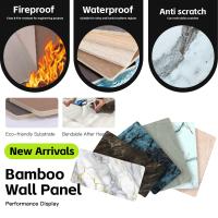 China Modern Style High Gloss White Marble Effect Wall Panel Fire Resistant Bamboo Interior Wall Panels for sale