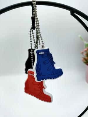 Cina Su due lati decorativo di 2D progettazione della catena chiave di Sorel Shoes Shape Rubber Pvc in vendita
