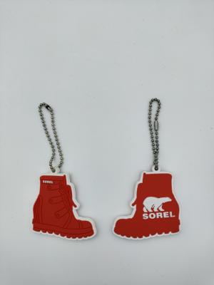 Cina Su due lati decorativo di 2D progettazione della catena chiave di Sorel Shoes Shape Rubber Pvc in vendita