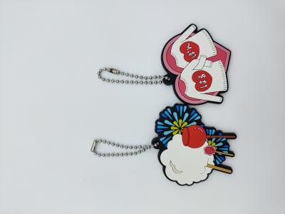 China Wave Chain Custom Soft Pvc Keychain 2D Design Cartoon Design for sale