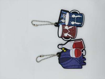 China Wave Chain Custom Soft Pvc Keychain 2D Design Cartoon Design for sale
