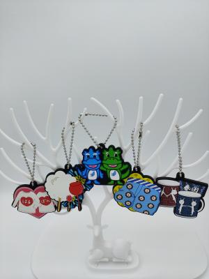 China Wave Chain Custom Soft Pvc Keychain 2D Design Cartoon Design for sale