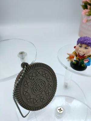 Cina Progettazione riutilizzabile innovatrice a catena chiave su ordinazione morbida degli anelli portachiavi OREO del PVC in vendita