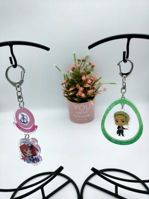 Cina Vinile su Keychains acrilico, taglio su ordinazione Keychains acrilico di progettazione di modo in vendita