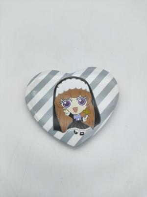 Cina Elaborazione pneumatica di pressione di Pin Badges Heart Cool Girl del metallo promozionale di Safty in vendita