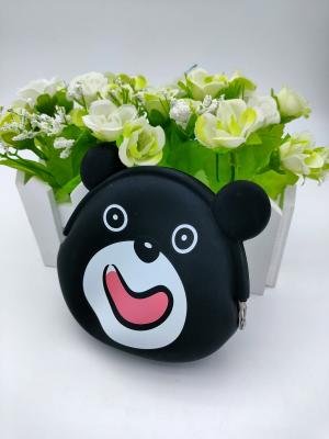 Cina Il silicone molle dell'orso nero gioca la borsa animale Blingbling Multiusage della moneta in vendita