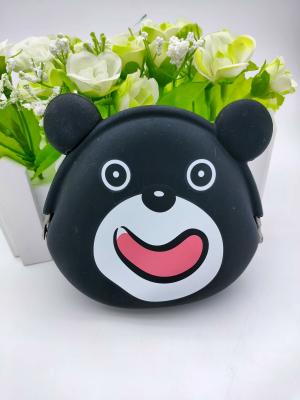 Cina Il silicone molle dell'OEM gioca la forma nera dell'orso del fumetto delle borse riutilizzabili in vendita