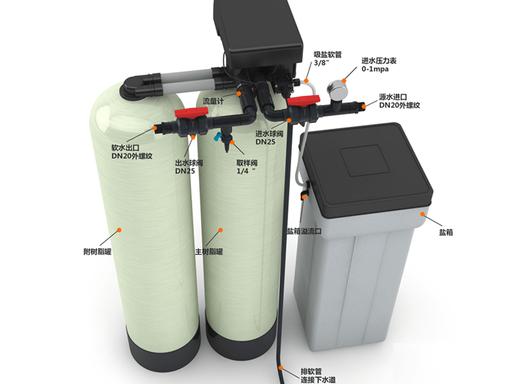 Quality Duplex Tank Water Softening Equipment Dual Tank Operation High Capacity Resin Hotel Laundry Application for sale