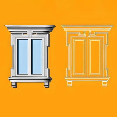 China High Strength Arch Stucco Foam Window Trim Mouldings Exterior Decorative Concrete Window Trim Moulding for sale