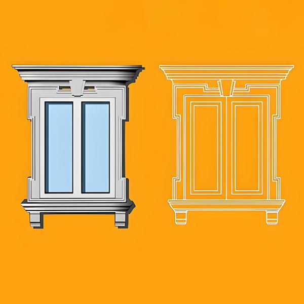 Quality High Strength Arch Stucco Foam Window Trim Mouldings Exterior Decorative Concrete Window Trim Moulding for sale