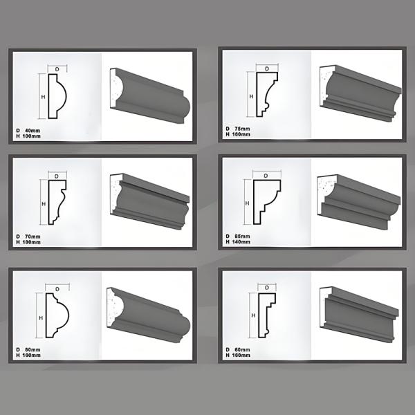 Quality Modern Stucco Door Trim For Family Villa Residential Eaves Eps Foam Molding 2000*112mm*16cm for sale
