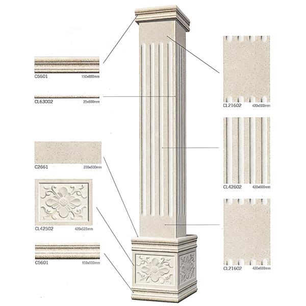 Quality Classic Villa Exterior Wall Stucco Foam Moulding Stone Hollow Column Roman Pillars for sale