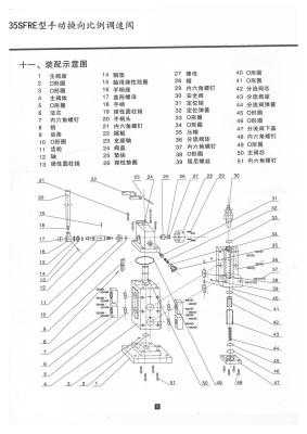 China ASSEMBLY DIAGRAM OF MARINE 35SFRE-MO32B-H3 MANUAL PROPORTIONAL FLOW VALVE for sale