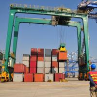 China 30M Container Rtg Gantry Crane Wireless Remote Control for sale