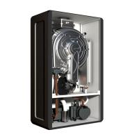 China Gas Condensing Wall Mounted Boiler 28kW Black Shell Heating and Bathing Dual Function for sale