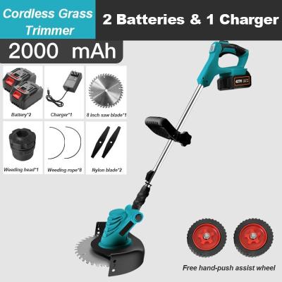 Cina Decespugliatore elettrico di CC 21V, taglierina senza cordone dell'erbaccia con la batteria al litio 2000mAh in vendita