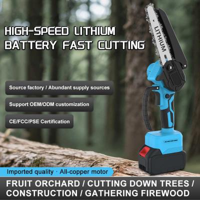 China Cordless Mini Chainsaw 6 Inch, 21V Battery Powered Brushless Motor Handheld High-Speed Electric Saw for Tree Pruning, Wood Cutting - Lightweight & Portable for sale