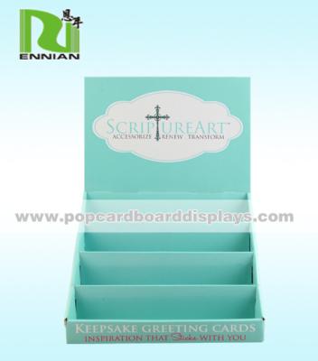 Cina Supporto personalizzabile blu dello scaffale di esposizioni del contatore del cartone per le cartoline d'auguri in vendita