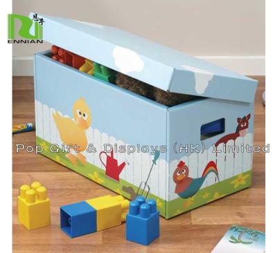 中国 子供の段ボール家具のふたが付いている折り畳み式のボール紙の収納箱 販売のため