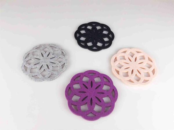 Quality Flower Shape Thick Felt Coasters Potholder Naturally Water Absorbent for sale
