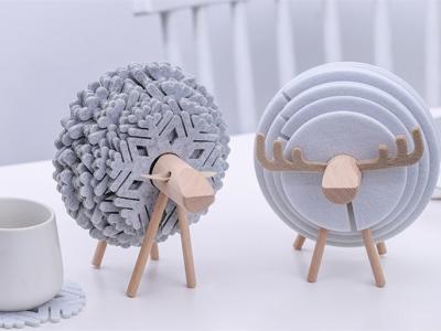 中国 ヒツジによって形づけられるフェルトの生地はEN71テストに渡される薄い灰色色を制作します 販売のため