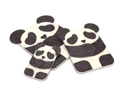 China Aprovação feita sob encomenda da cor EN71 do tamanho do saco bonito do portátil de feltro do teste padrão da panda do projeto à venda