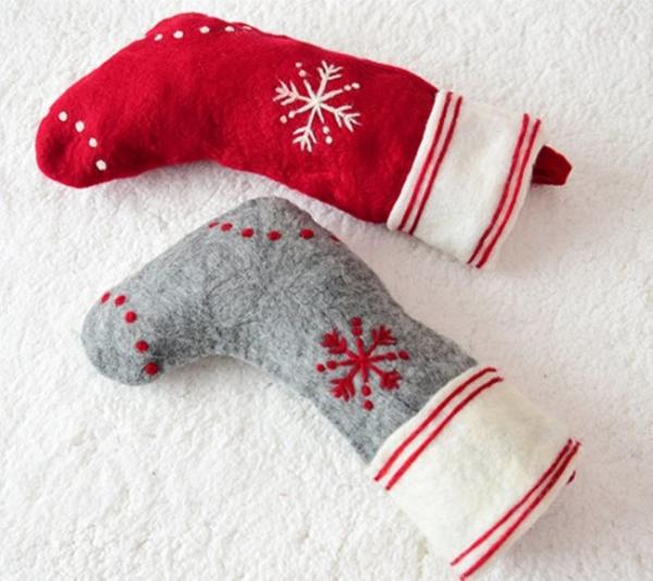 Quality Eco Felt Xmas Decorations , 50*25cm Personalised Christmas Stockings for sale