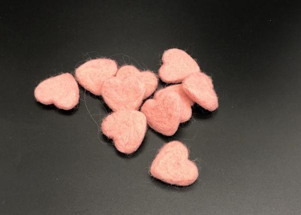 Quality Cute Heart Pattern Coloured Felt Balls For  Home Decor Room Ornaments for sale