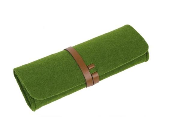 Quality 7.5*20.5 Cm Felt Pencil Case , Felt Pencil Bag With Screen Printing Leather Belt for sale