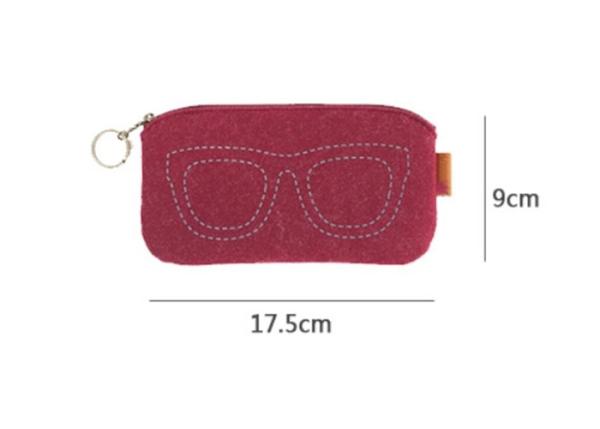Quality Unisex Portable Handmade Felt Bags , 9*17.5 Cm Small Felt Bags For Sunglasses for sale