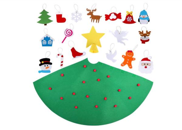 Quality 3D DIY Felt Christmas Tree With Ornaments Kids Toys Christmas Party Decoration for sale