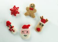 Quality Handmade Wool Felt Ball Christmas Decorative Brooch For Hat Bag Decoration for sale