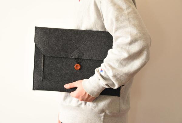 Quality Tablet Sleeve Case Felt Laptop Bag With Zip Pocket Handbag For IPad Pro 12.9'' for sale