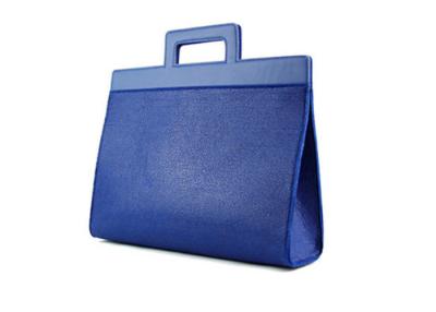 China Button And Soft Leather Handle 40*31cm Felt Handbag for sale