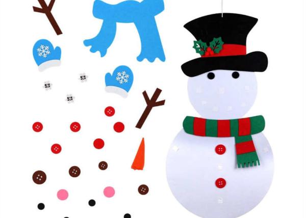 Quality 31 PCS Detachable Ornaments 20 X 39 Inch DIY Felt Christmas Snowman Games Set for sale