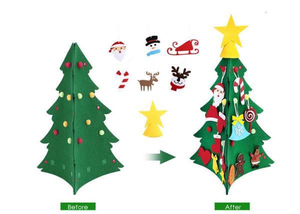 Quality Toddler Friendly Home Decorations 31pcs Diy 3d Felt Christmas Tree for sale