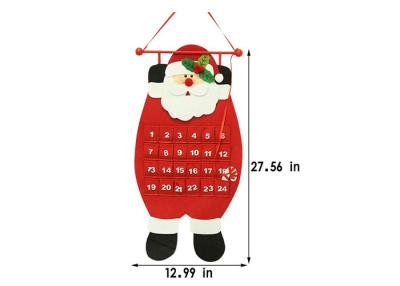 China 3D Hangende Kalenders van de Aftelproceduremuur 12,99 X 27,56 Duim Gevoelde Kerstmisdecoratie Te koop