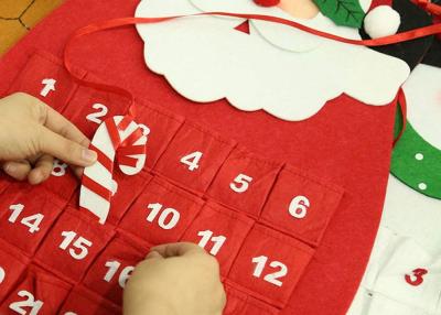 China 3D Hangende Kalenders van de Aftelproceduremuur 12,99 X 27,56 Duim Gevoelde Kerstmisdecoratie Te koop