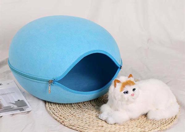 Quality 46*38*25cm Egg Shaped Washable Felt Pet Cave House for sale