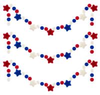 Quality 6ft Felt Ball Pom Pom Garland Diy , Felt Holiday Decorations for sale