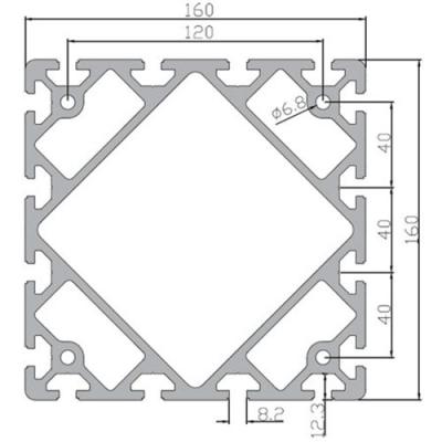 Cina 160 profilo della scanalatura di altezza T di serie 12.3mm/T di alluminio di profili dell'estrusione in vendita