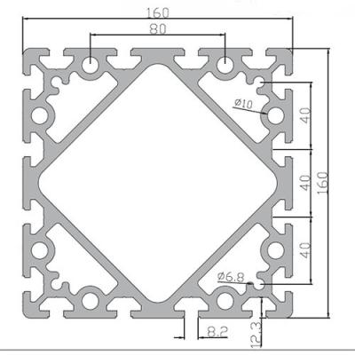 Cina 160 profilo della scanalatura di altezza T di serie 12.3mm/T di alluminio di profili dell'estrusione in vendita