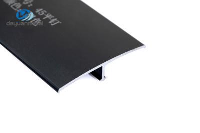 China Transition Trim T Slot Aluminum Extrusion Profile 4mm Height 205Mpa Tensile with curve black color for sale