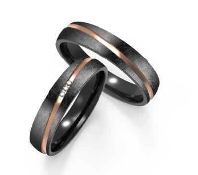 China Plain / Domed Ring Black Zirconium Jewelry Shiny Polish / Satin Finish for sale