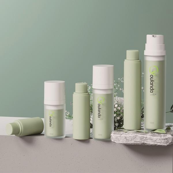 Quality Airless Bottle  Body Lotion PET 50ml Airless Pump Bottles Set Plastic Recyclable Skincare Packaging for sale