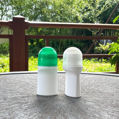 China Flat 75ml Roller Deodorant Container Skincare PP Plastic Cosmetic Deodorant Bottle Under Arm Roll On Deodorant Bottle for sale